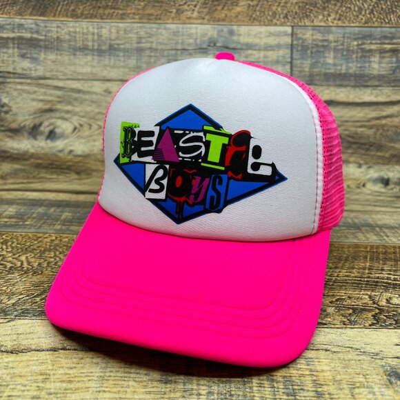 RetroRoots | Accessories | Beastie Boys Mens Trucker Hat Pink Snapback ...